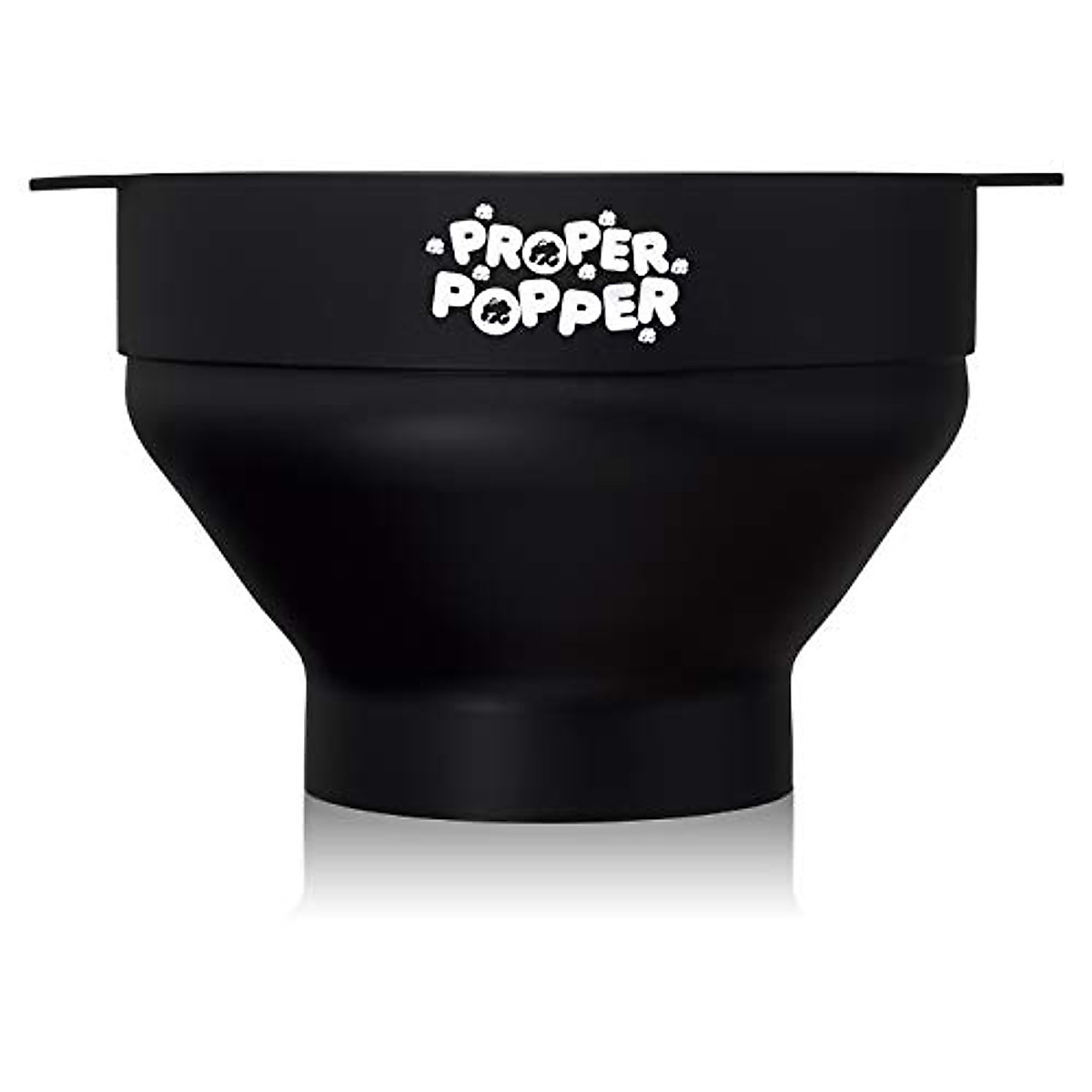 The Original Proper Popper Microwave Popcorn Popper, Silicone Popcorn Maker, Collapsible Bowl BPA Free & Dishwasher Safe - (Black)
