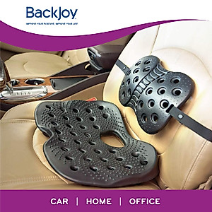 BackJoy Lumbar Support with Adjustable Strap, Designed for Spine and Lower Back Pain, Posture Correction, Adjustable, Breathable, Ideal for Office Chair, Car Seat, Desk Chair