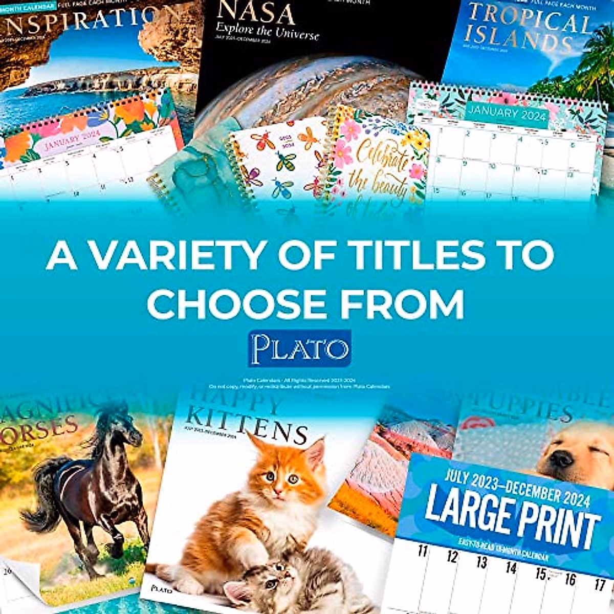 NASA Explore the Universe | 2024 12 x 24 Inch 18 Months Monthly Square Wall Calendar | Foil Stamped Cover | July 2023 - December 2024 | Plato | Space Cosmos Inspiration