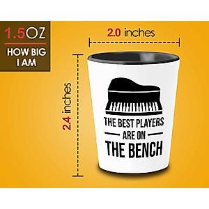 Piano lover Gift Shot Glass 1.5oz - The best players are on the bench - Pianist Keyboard Instrument Piano Lover Musician Music Lover Grand Piano Upright Piano