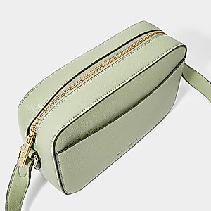 KATIE LOXTON Cara Womens Soft Pebble Vegan Leather Adjustable Strap Crossbody Handbag Satchel Purse Sage Green