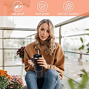 3 Pack Tumbler Lid for Stanley Cup, 40 OZ Replacement Spill Proof Splash Resistant Tumbler Covers, Reusable Tumbler Cover for Stanley Cup Accessories (grey+black+beige)