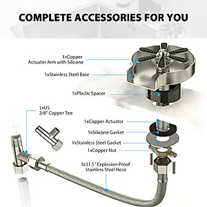 Glass Rinser for Kitchen Sink, Quick Bottle Washer Accessories, Stainless Steel Glass Washer For Sink, Automatic Faucet Glass Rinser, Cup Cleaner Sink Attachment for Home, Cafe or Bar, Brushed Nickel