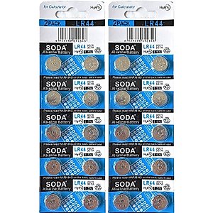 AG13 LR44 L1154 357 A76 Alkaline Button Cell Battery with Retail Blister Pack Cards (20) by YMCtoys