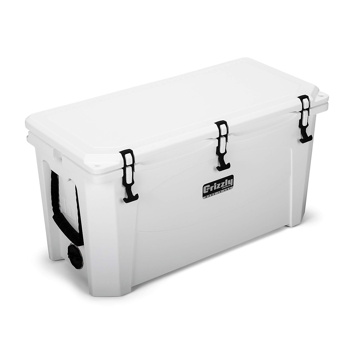 Grizzly 100 Cooler | 100 qt Ice Chest Durable Rotomolded Insulated | Made in USA | Warranty for Life | For Beach Boat Camping Fishing Hunting | G100 | White