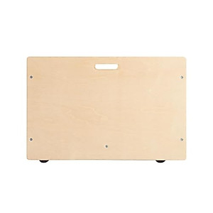 Kaplan Early Learning Wooden 4-Sided Block Storage Box on Heavy-Duty Wheels with Handles for Easy Mobility and Storage