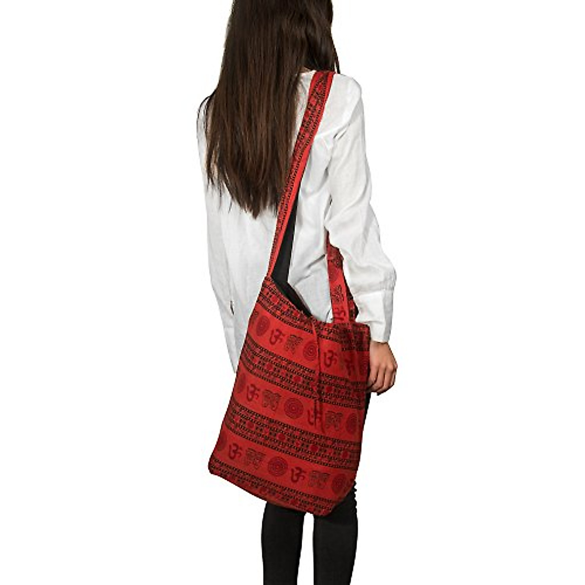 Tribe Azure Hobo Bag OM Symbol Cotton Canvas Large Messenger Handbag Shoulder Comfortable Roomy Fashion