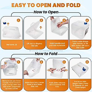 SurVivv Collapsible Water Container with Spigot, BPA Free, Food Safe Camping Water Storage Cube Jug for Outdoor Hiking Hurricane & Emergency Survival Kit, Portable Foldable Canteen