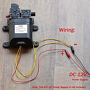 bayite 12V DC Fresh Water Pump 7.5 L/Min 2 GPM 100 PSI Adjustable 12 Volt Diaphragm Pump Self Priming Sprayer Pump with Pressure Switch for RV Camper Marine Boat