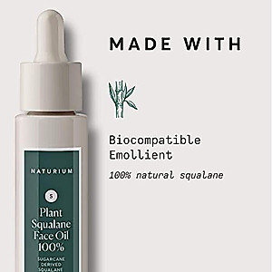 Naturium Plant Squalane Face Oil 100%, With Sugarcane Derived Squalane, Lightweight & Hydrating, 1 oz