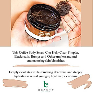 Bath Bombs Gift Set - 6 Large - Organic Shea Butter, Salts, Clays and Essential Oils - Organic Coffee Body Scrub - Sugar Scrub Hydrating Exfoliating, Body Exfoliator and Polish for Shower and Bath