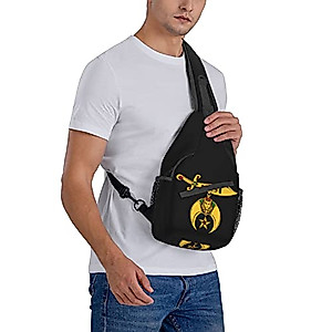 BYOOTI Mason Shriner Split Masonic Shrine Sling Backpack Chest Bag Shoulder Bag Daypack Unisex