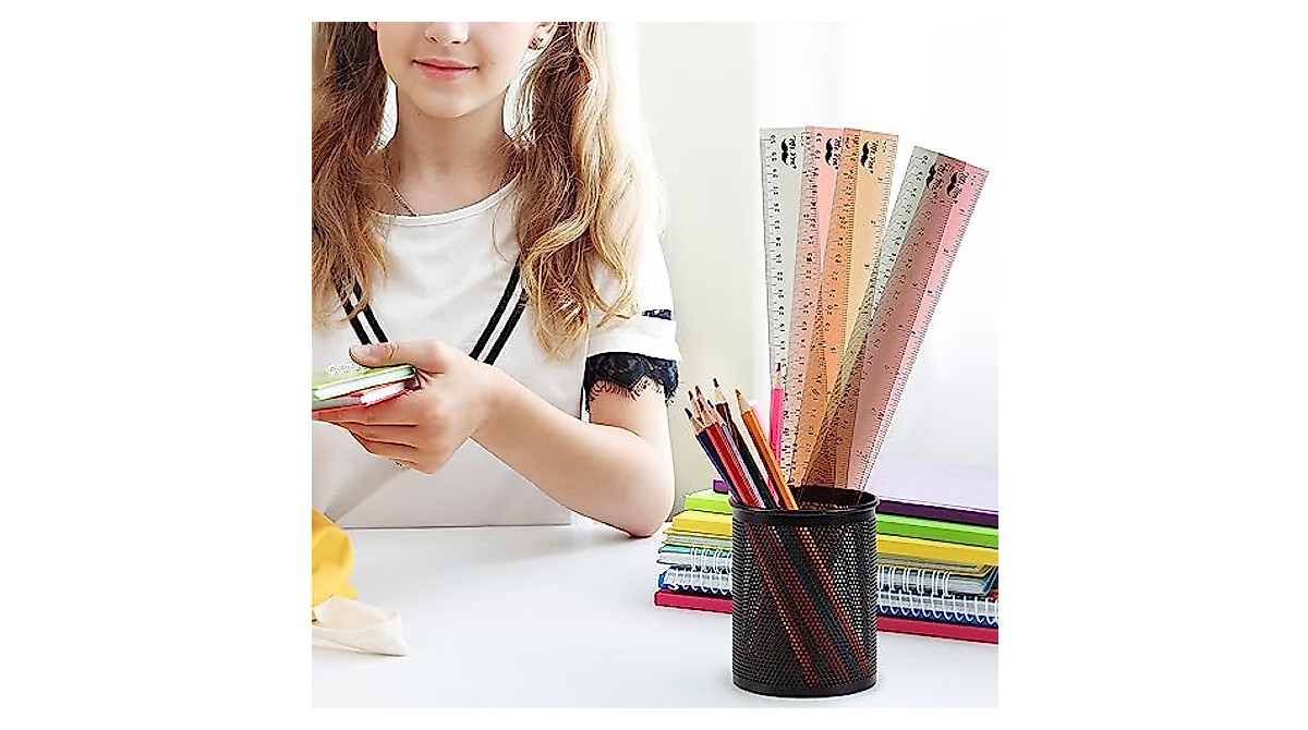 Mr. Pen 6-Pack 12-inch Clear Rulers | Vintage Colors
