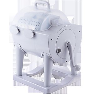 INLIMA Non-Electric Portable Hand-Operated Drum Washing Machine, Manual Clothes Washer Dehydration, Spin Dryer for Camping Apartments Dormitory