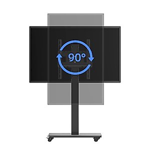 XINLEI Rotating Mobile TV Cart with Wheels Rolling TV Stand for 26-55" Flat Panel Screens TVs, Portrait to Landscape, Height Adjustable Floor Stand Base Max VESA 400x400mm