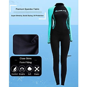 Dive Skins Full Body Swimsuit Wetsuit Scuba Rash Guard Diving Suit for Women Men Adult, Long Sleeve Swimwear One Piece UV Protection Quick Dry Sunsuit for Surfing Snorkeling Kayaking (Black, L)