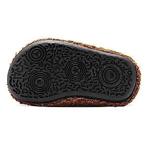 Scurtain Kids Toddler Slippers Socks Artificial Woolen Slippers for Boys Girls Baby with Non-Slip Rubber Sole 2026 Brown 5.5-6 Toddler