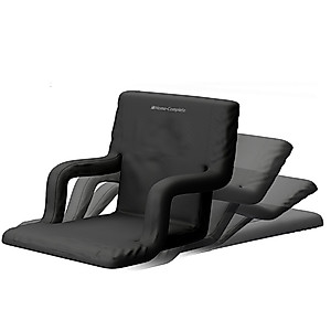 Home-Complete Wide Stadium Seat Chair Bleacher Cushion, 1-Pack, Black