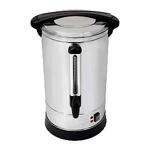 PartyHut 100-Cup XL Commercial Coffee Urn | Stainless Steel Coffee Maker Hot Beverage Dispenser for Catering & Events | Extra Large Commercial Size Coffee Brewer Broiler