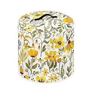 NETILGEN Pressure Cooker Cover for 8 Quart Instant Pot and Air Fryer Accessories, Stain Resistant Washable Round Protective Cover Electric Appliance Cover with Front Pocket, Yellow Floral