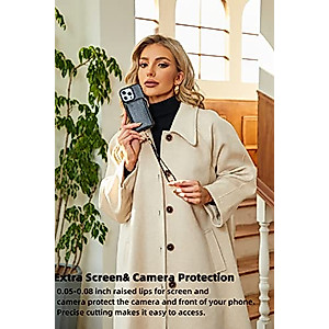 ZVE iPhone 13 ProMax Wallet Case with Card Holder, Zipper RFID Blocking Phone Case with Wrist Strap, Leather Handbag Case for Women Case for iPhone 13 Pro Max 6.7"(2021)- Black