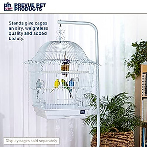 Prevue Pet Products Tubular Steel Hanging Bird Cage Stand 1781 White, 24-Inch by 24-Inch by 60-Inch