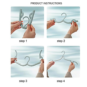 12Pcs Travel Hangers Thin and Light Portable Plastic Foldable Hangers Folding Clothes Hangers for Business Trip Travel, Space Saving Clothes Hangers