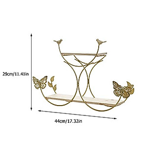 Cabilock Floating Shelves Wall Mounted Decorative Butterfly Bird Wire Floating Wall Shelf for Bedroom Living Room Office
