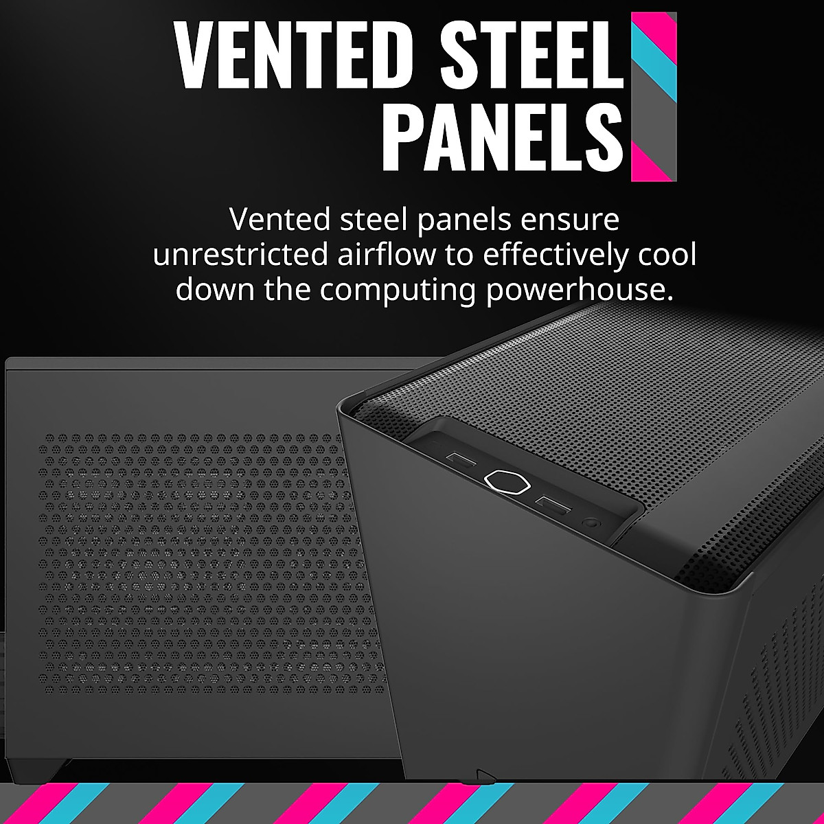 Cooler Master NR200 SFF Small Form Factor Mini-ITX Case, Vented Panels, Triple-slot GPU, Tool-Free, 1x 120mm Fan, 1x 92mm, 360 Degree Accessibility (MCB-NR200-KNNN-S00)