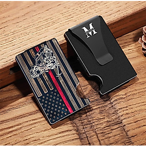 MIKENCO Firefighter Gifts for Men Fire Wallet Helmet Fireman Tools Fighter Dept Department Card Holder Metal Aluminum Firefighter Wallet