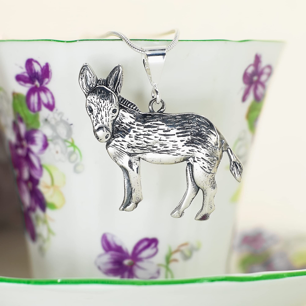 The Magic Zoo Sterling Silver Large Donkey Pendant