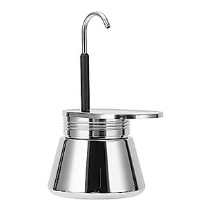 Single Spout Mocha Pot, Stainless Steel Espresso Maker Coffee Pot Lightweight Cafe Maker Portable Outdoor Camping Brewed Coffee Cup for All Electric Ceramic Gas Stovetops(200ml)