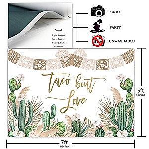 Avezano Taco Bout Love Bridal Shower Backdrop Boho Pampas Grass Bridal Shower Photography Background Fiesta Cactus Mexican Bridal Shower Bachelorette Wedding Party Decoration Photoshoot (7x5ft)