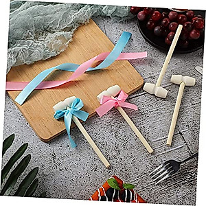 Mini Wooden Hammers 5pcs Wooden Hammer Ornaments Hammer Mini for Cracking Seafood Tool Wood Mallets for Chocolate Wooden Crab Mallets Pink Mini Mallets Wood Cake Mallets