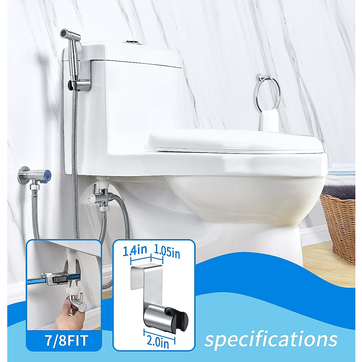 Toilet Handheld Bidet Water Sprayer: Muslim Shower Hand Held Bidet Sprayer Hose Set for Cloth Diaper Washer Bathroom Sink Toilets Bidets Cleaning Faucet Jet Spray Valve Attachment Kit Stainless Steel
