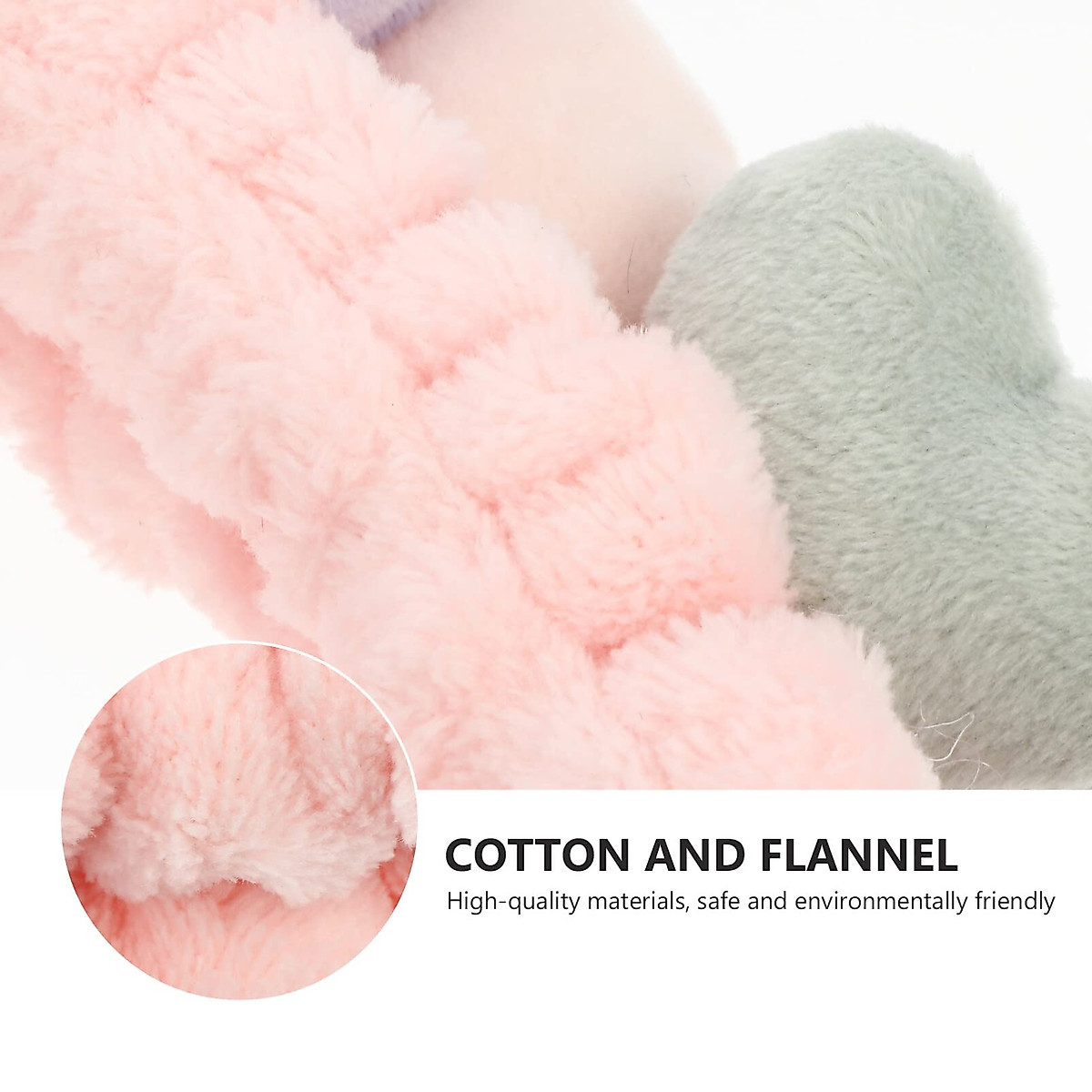 Luxshiny Elastic Hair Ties 2pcs Elastic Makeup Headband, Plush Spa Headband Heart Face Wash Headband for Makeup Washing Makeup Headband