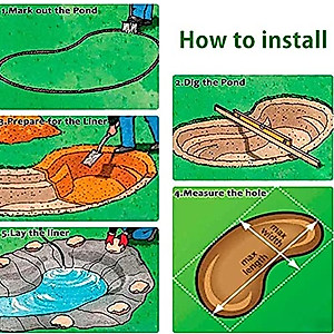 CiCixixi Pond Liner 10x 13.1ft LDPE Pond Skins for Fish Ponds Stream Fountain Water Garden, Black Waterfall Backyard Koi Pond Liner, Easy Cutting Underlayment Pond Liners (10x13.1FT)