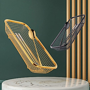 CALLARON 2Pcs Dishwasher Silverware Basket Utensil Drying Rack Cutlery Organizers Caddy Countertop Storage Baskets for Spoon Chopstick Knife Fork Black