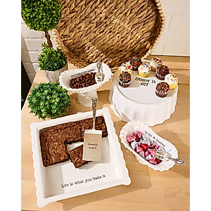 Mud Pie Brownie Baker Set, 3.35H X 13.4L X 13.1W, White