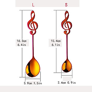 Table Spoons Music Note Spoons 8-Pack Teaspoons Colorful Dessert Spoon,304 Stainless Steel Musical Notation Shaped Coffee Spoons (multi-color) Soup Spoons (Size : S8)