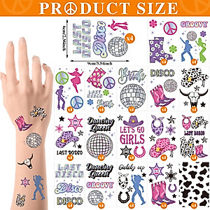 280 Pieces Bachelorette Temporary Tattoos Glitter Styles Last Rodeo Disco Temporary Tattoos Bride Tattoos Giddy up Party Decoration Cowgirl Bridesmaid Favor Bride to Be Gift Bridal Shower Supplies