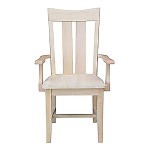 International Concepts Ava Unfinished Wood Arm Chair