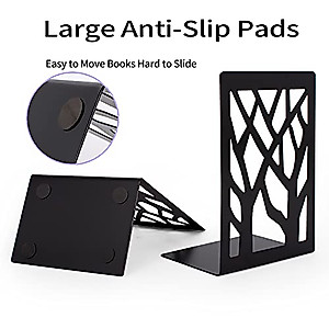 Metal Bookends-Heavy Book Ends for Shelves,Book Shelf Holder Home Decorative,Black Bookend Supports (2)
