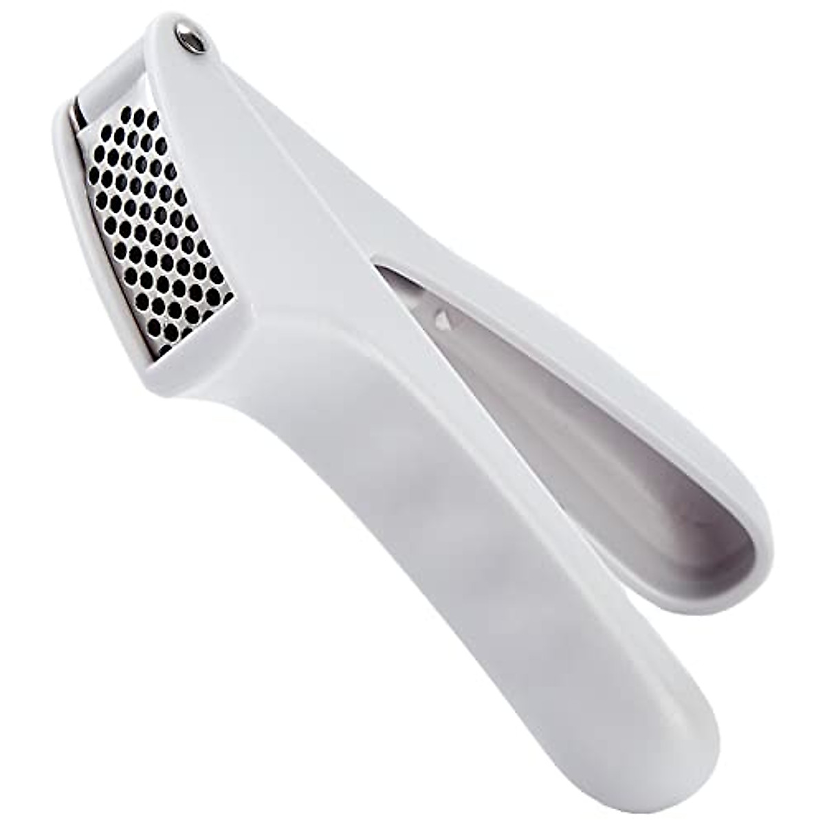 HiramWare Garlic Press, Kitchen Garlic Mincer Slicer or Squeezer with Ergonomic handle, Professional Ginger Crusher with Good Grip, Easy to Clean and Squeeze, Dishwasher Safe, BPA Free, Heavy Duty