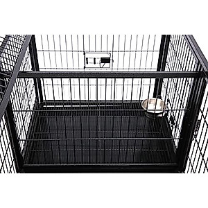 Homey Pet-43 All Metal Open Top Stackable Heavy Duty Cage(Upper) w/Floor Grid, Tray, Divider, and Feeding Bowl