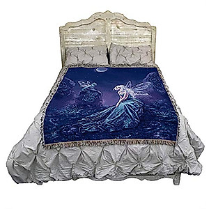 Pure Country Weavers Luminescent Fairy Blanket by Rachel Anderson - Gift Fantasy Tapestry Throw Woven from Cotton - Made in The USA (72x54)