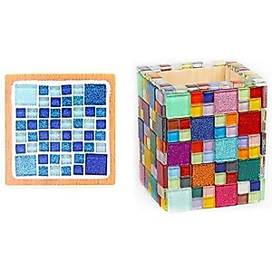 BestTeam 200g Mosaic Tile, Glass Tiles for Art Crafts DIY Children Puzzle Handmade Materials Home Decor -3/4 Inch (20mm) (Sky Blue)