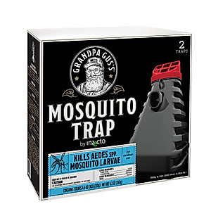 Grandpa Gus's Outdoor Mosquito Trap, Water-Activated Insecticide-Texturized Mosquito Larvae Killer, Protects up to 1500 sq ft (Pack of 2)