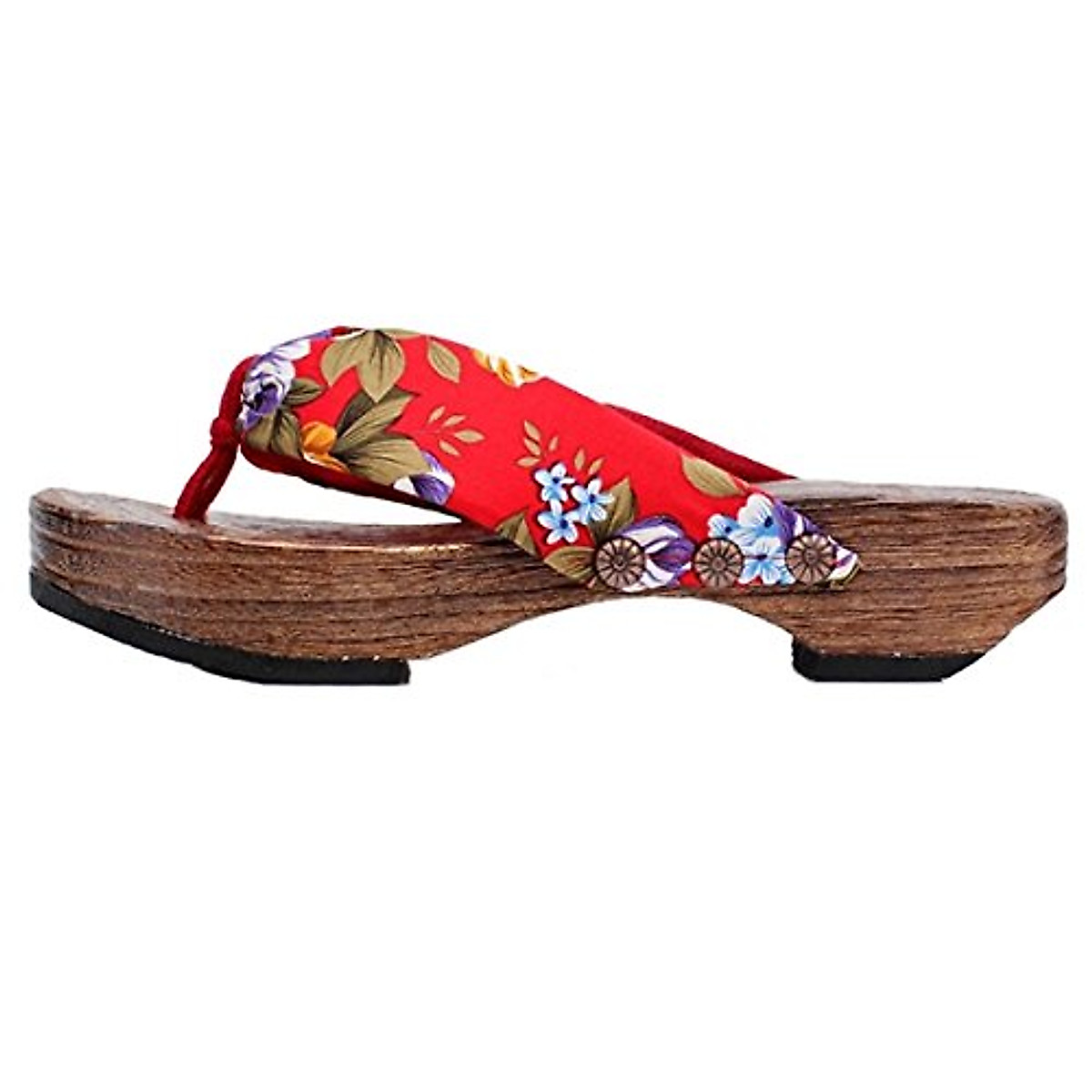 Ainiel Woman’s Japanese Traditional Clogs Geta Sandals (36 (US 5), Red)