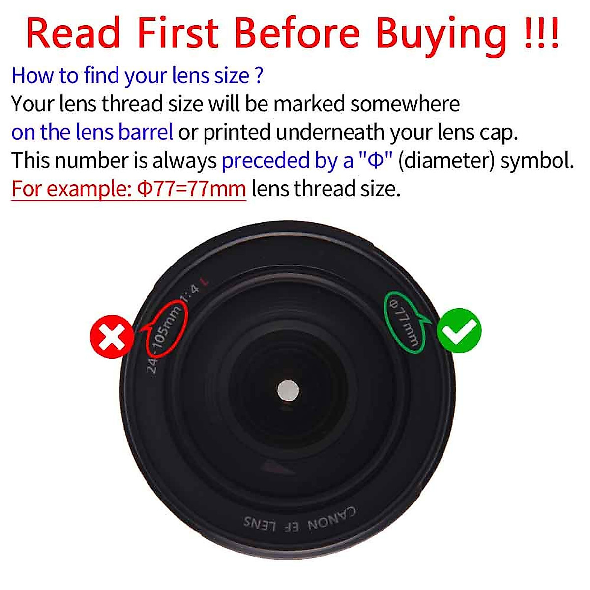 77mm Lens Cap for Canon RF 24-105mm F/4L Lens for Canon EOS R/EOS RP with Keeper,ULBTER Center Pinch Lens Cap & Lens Cover Strap Keeper Leash -2 Pack